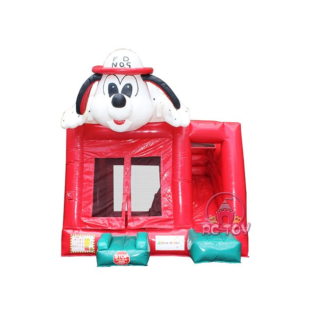 Firehouse dog dalmatian bounce house with slide combo for events ...