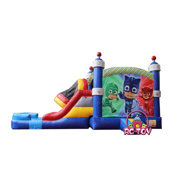PJ Masks Water Bounce House with Slide Pool - Ruichen Inflatables