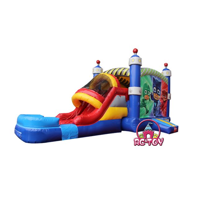 PJ Masks Water Bounce House with Slide Pool - Ruichen Inflatables
