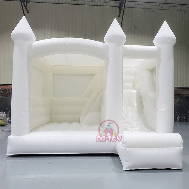 White wedding jumping bouncy castle with slide - Ruichen Inflatables