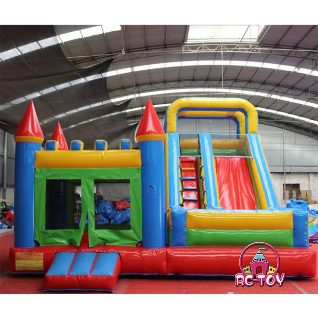 Blue and Red Inflatable Bouncing Castle with Slide - Ruichen ...