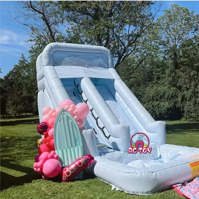 Pastel Blue Inflatable Water Slide - Ruichen Inflatables