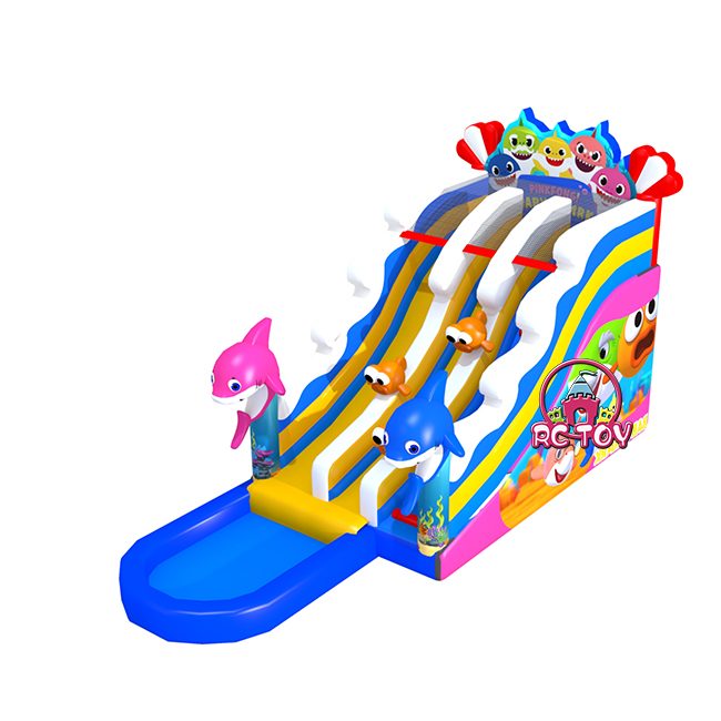 Baby Shark Double Lane Inflatable Water Slide - Ruichen Inflatables