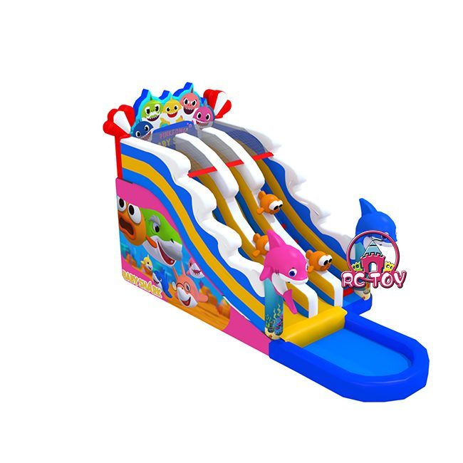 Baby Shark Double Lane Inflatable Water Slide - Ruichen Inflatables